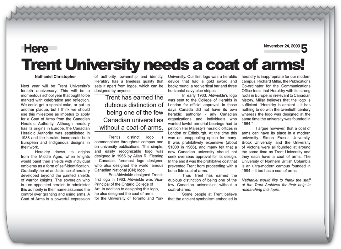 Trent University needs a coat of arms! – Nathaniel Christopher